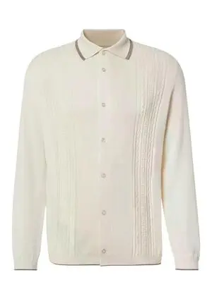 Brunello Cucinelli Cable Knit Button-up Shirt - White