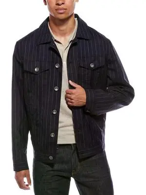 Brunello Cucinelli Striped Trucker Jacket - Blue