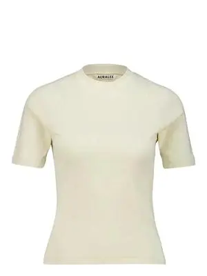 Auralee Cotton Jersey Raglan Sleeve T-shirt - Neutrals
