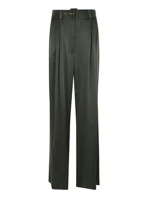 Zimmermann Pleated Belted Trousers - Dark Green