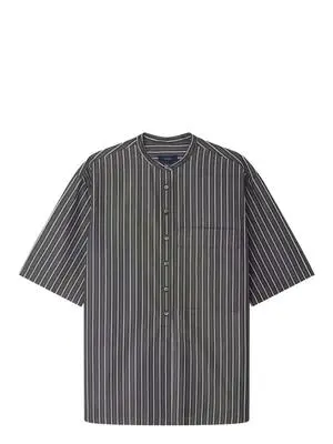 Soeur Hannah Striped Short-sleeve Shirt - Black
