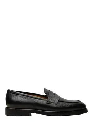 CHUCKIES Leather Penny Loafers - Black