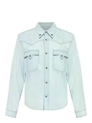 Versace Western-style Button-down Denim Shirt - Blue