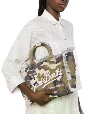 MC2 SAINT BARTH MC2 Saint Barth Colette Camouflage Print Tote Bag Green