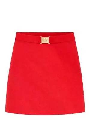 Cult Gaia Amoret Logo-plaque Knit Skirt - Red