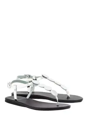 ANCIENT GREEK SANDALS Ilida Flat Sandals - Silver