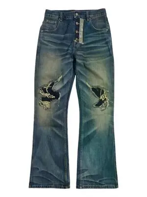BIRTH OF ROYAL CHILD Distressed Bootcut Jeans - Blue