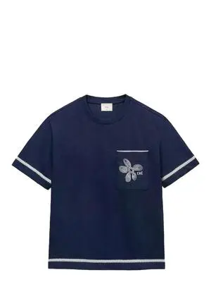 CHE Flores Embroidered-pocket T-shirt - Blue