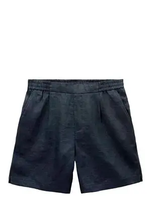 CHE Pleated Linen Shorts - Blue