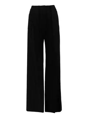 PT TORINO Pleated Wide-leg Tailored Trousers - Black
