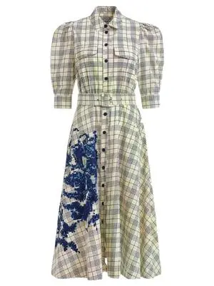 Essentiel Antwerp Check-print Sequin Embellished Maxi Dress - Neutrals
