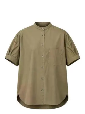 Aspesi Band-collar Short-sleeve Shirt - Green