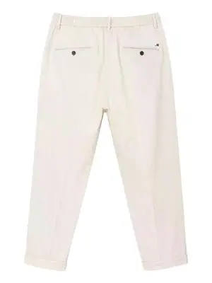 MASON'S Elasticated Waistband Trousers With Turn-up Cuffs - Neutrals