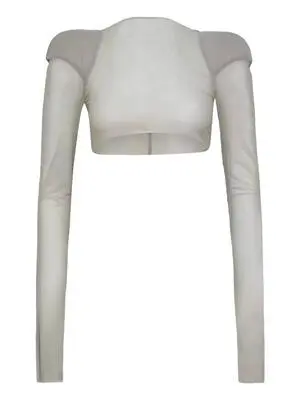 Rick Owens Cropped Top With Padded Shoulders - Grey