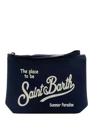 MC2 SAINT BARTH MC2 Saint Barth Aline Logo Zip Clutch Bag Blue