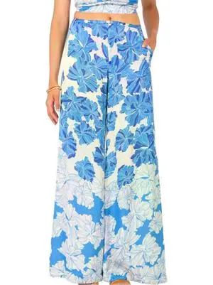 Poupette St Barth Clea" Floral Print Palazzo Pants - Blue