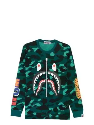 A BATHING APE Camouflage Print Crewneck Sweatshirt - Green