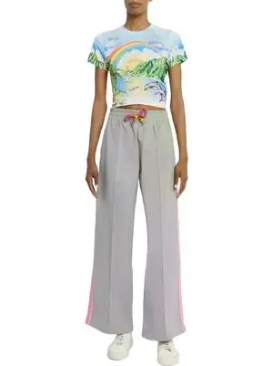 Casablanca Cropped T-shirt - Blue