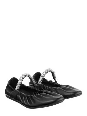 JIMMY CHOO Jade Crystal-embellished Ballet Flats - Black