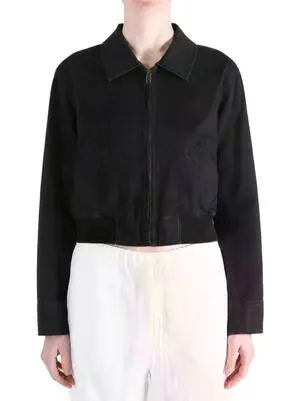MARGARET HOWELL Cotton Zip-up Cropped Jacket - Blue
