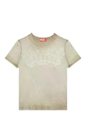 DIESEL® Graphic Print Logo Patch T-shirt - Neutrals