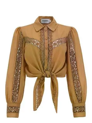 Charo Ruiz Ibiza Cropped Shirt - Neutrals