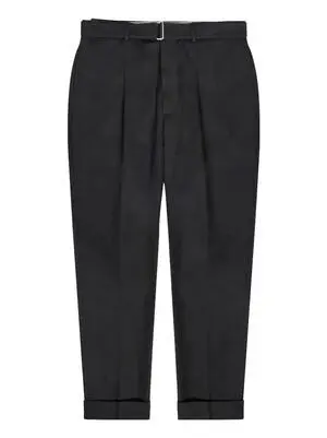 Officine Générale Hugo Buckle Pleated Trousers - Black