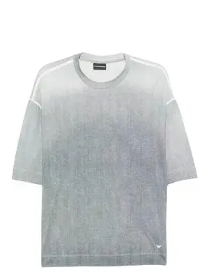 Emporio Armani Ombré-effect Logo-plaque T-shirt - Grey