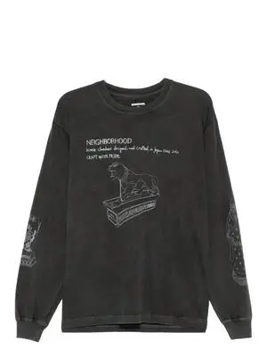 NEIGHBORHOOD Graphic-print Long-sleeve T-shirt - Grey