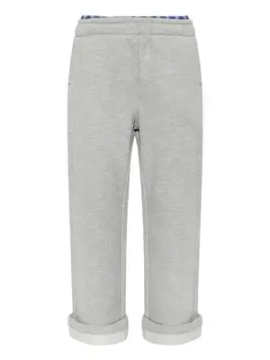 Munthe Nohlan Check-waistband Turn-up Track Pants - Grey
