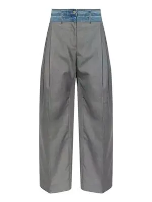 Munthe Panelled Wide Leg Trousers - Grey