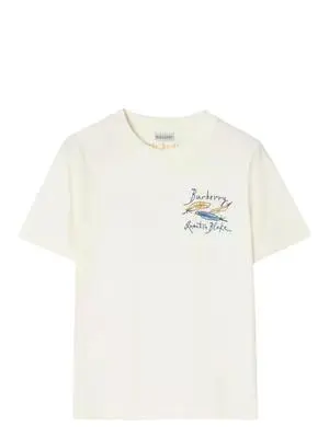 Burberry X Sir Quentin Blake Feather-print Cotton T-shirt - Neutrals
