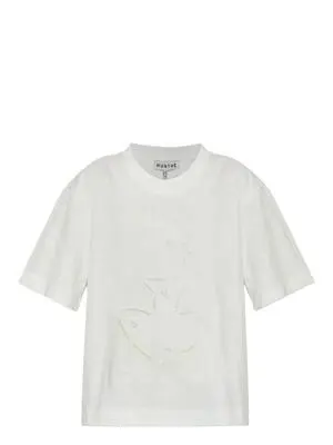 Munthe Nellamy Broderie Anglaise Cotton T-shirt - Neutrals