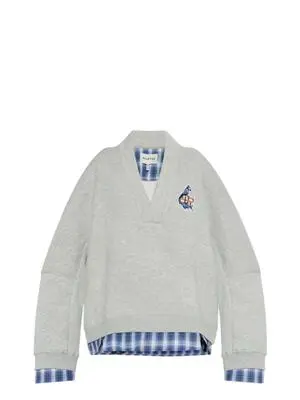 Munthe Layered Logo-patch Sweatshirt - Grey