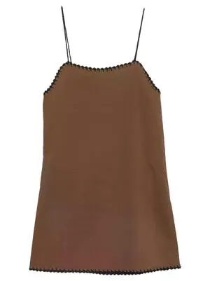 TERRY PUESTO Crochet-trim Mini Dress - Brown