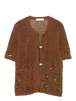 TERRY PUESTO Crochet-knit Cardigan - Brown