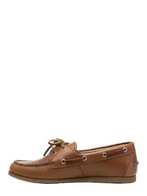 POSA Brushed Leather Boat Shoes - Brown