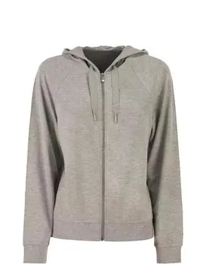 Majestic Filatures Zip-up Raglan Sleeve Hoodie - Grey