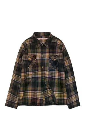 STOCKHOLM SURFBOARD CLUB Stockholm Surfboard Club Check Pattern Logo Print Shirt