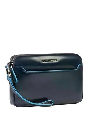 PIQUADRO Leather Wrist-strap Clutch Bag - Blue