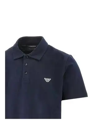 Emporio Armani Logo-embroidered Polo Shirt - Blue