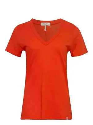 Rag & Bone Cotton V-neck T-shirt - Red