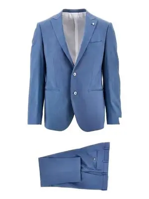 LUIGI BIANCHI Single-breasted Notched-lapel Suit - Blue