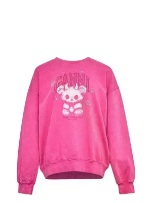 GANNI Isoli Teddy-print Sweatshirt - Pink