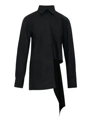 MSGM Asymmetric Hem Shirt - Black