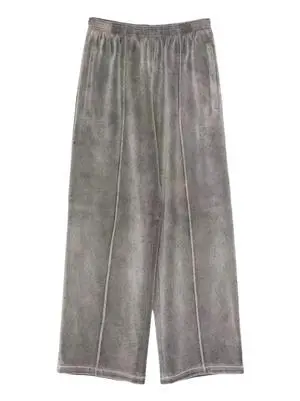Alexander Wang Crystal-embellished Velour Track Pants - Grey