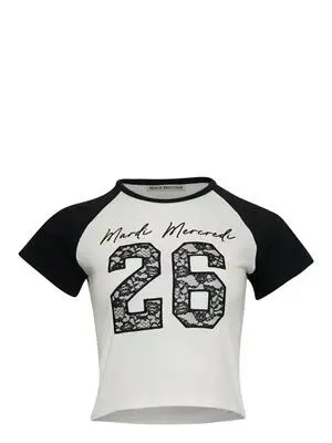 MARDI MERCREDI Lace-appliqué Short-sleeve T-shirt - White