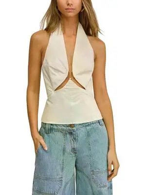 Cult Gaia Elorae Cut-out Halterneck Top - Neutrals