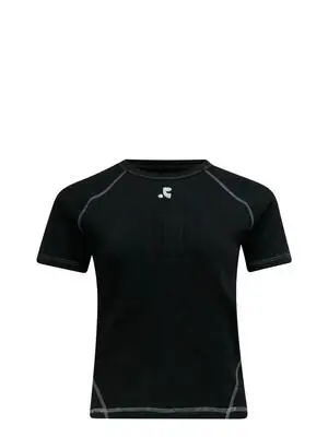 REST & RECREATION Raglan Sleeve Athletic Compression T-shirt - Black