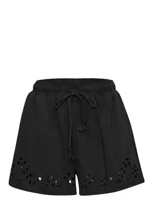 Ulla Johnson Eyelet Embellished Shorts - Black